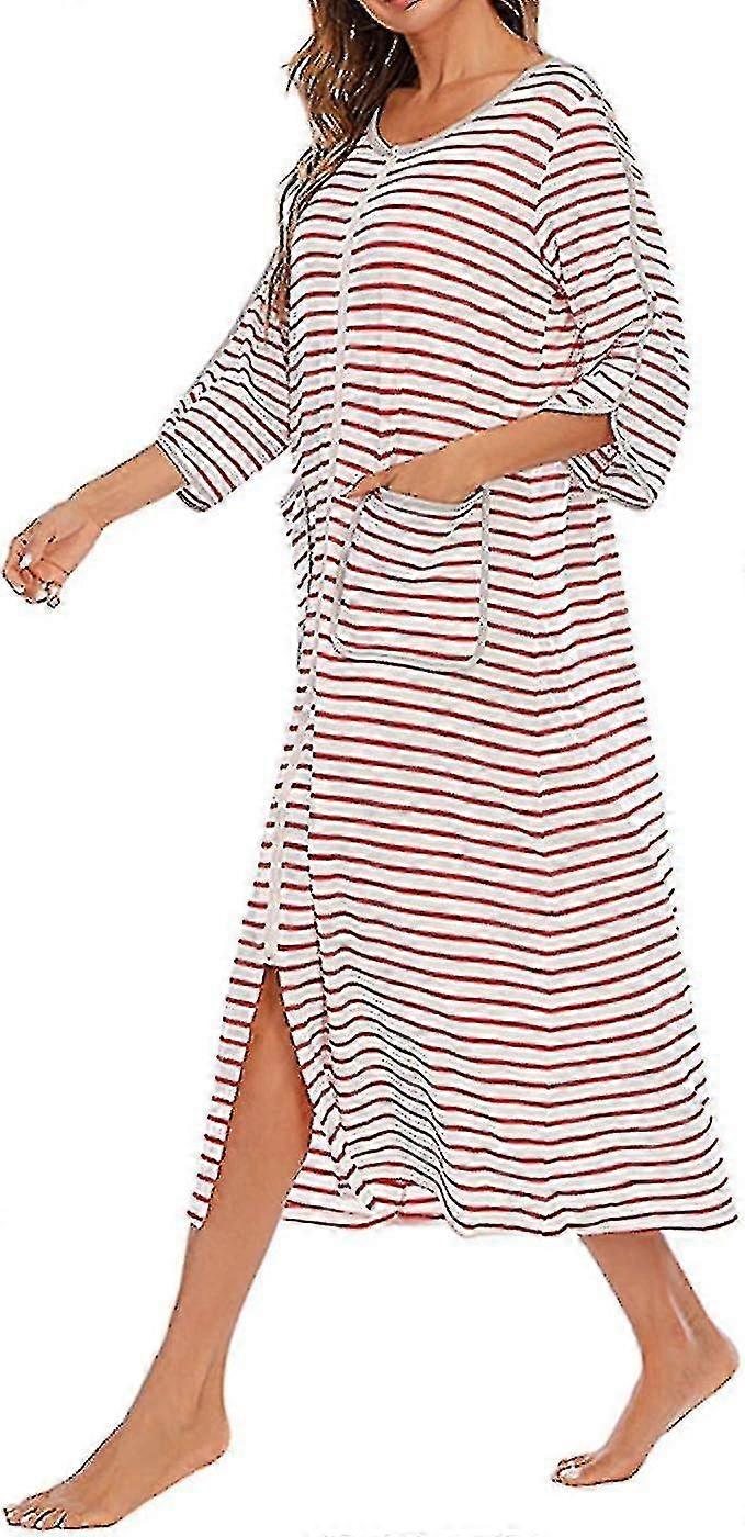 Womens Robes Dressing Gowns,women Zipper Robe Short/long Sleeve ...