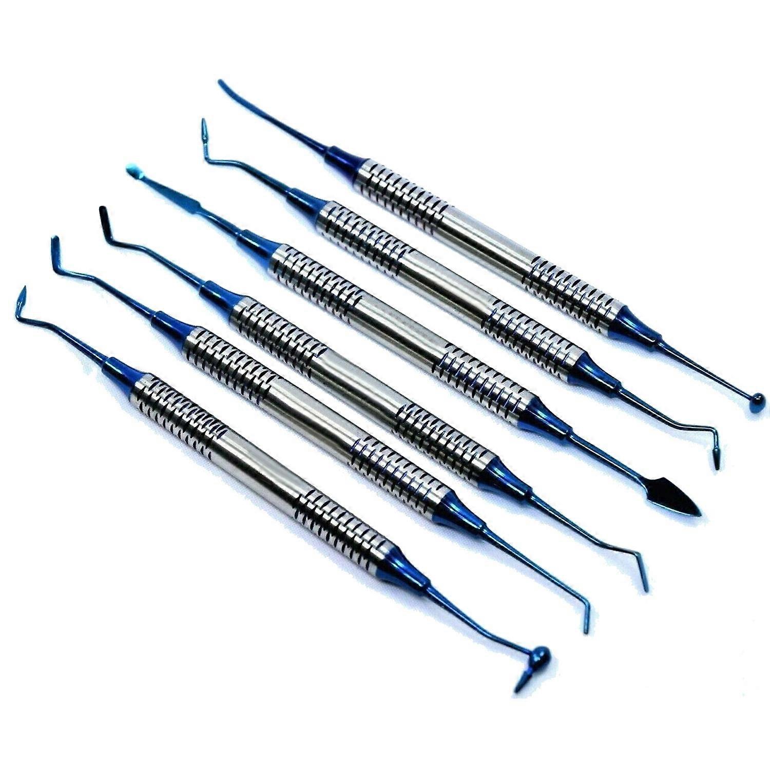 6Pcs Dental Instrument Composite Resin Filling Spatula Titanium Plated ...