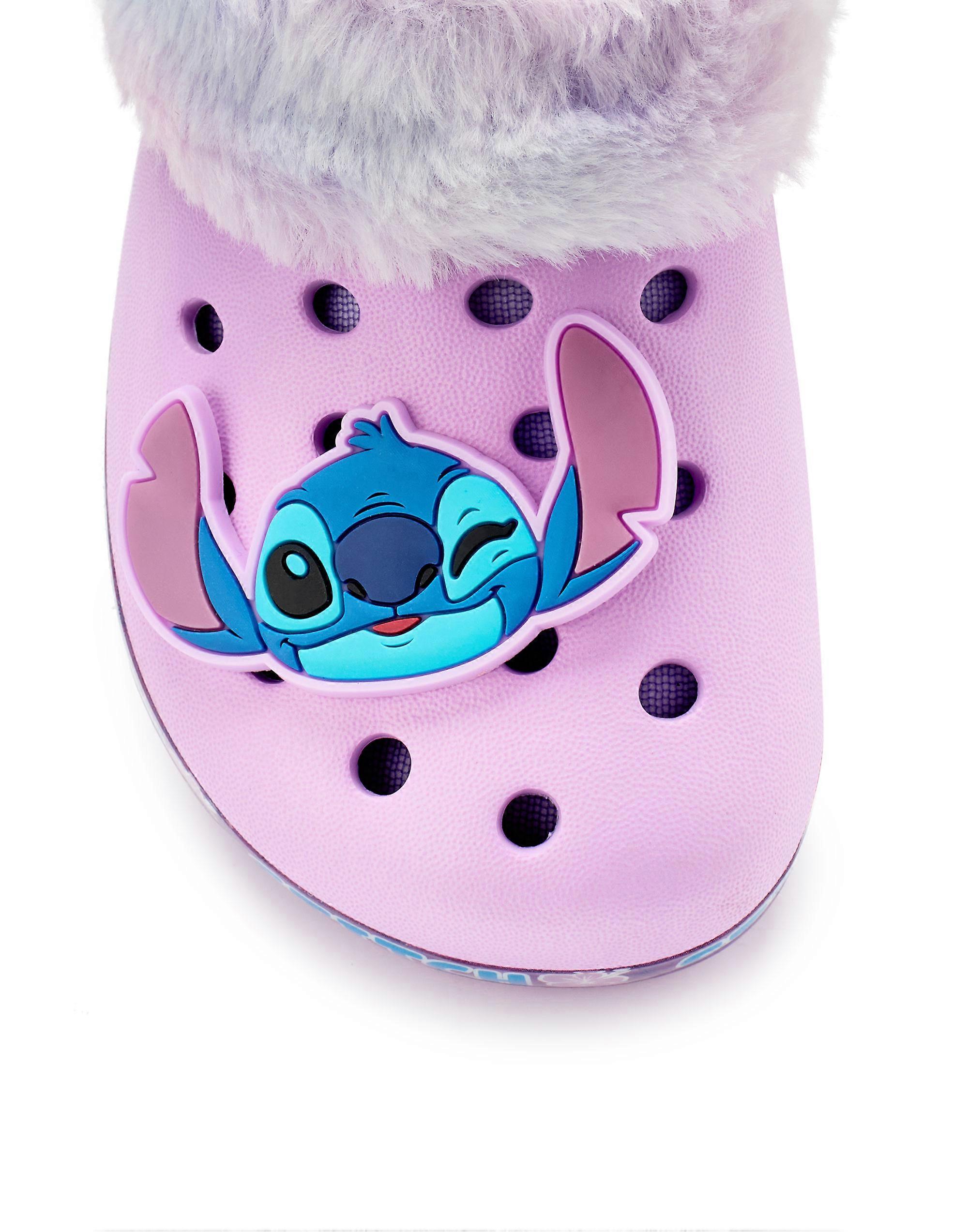 Disney Girls Clogs Purple Stitch Fur Lined | Fruugo US