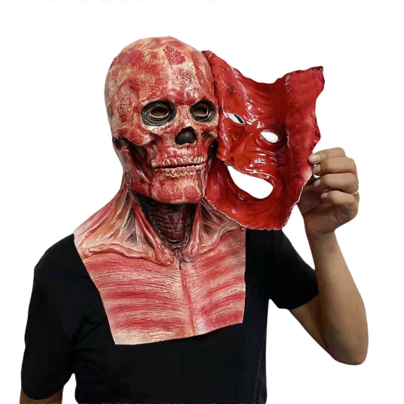 Scary Halloween Horror Joker Double Layer Ripped Full Head Mask | Fruugo UK