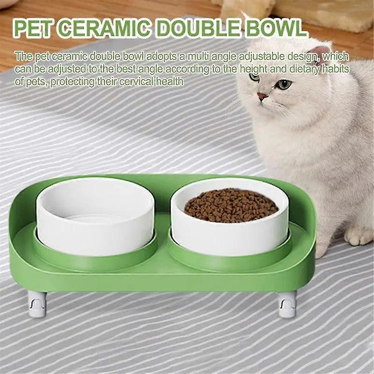 Tilted Elevated Bowl Tall Cat Dishes Ergonomic Stress-free Pet Feeder ...
