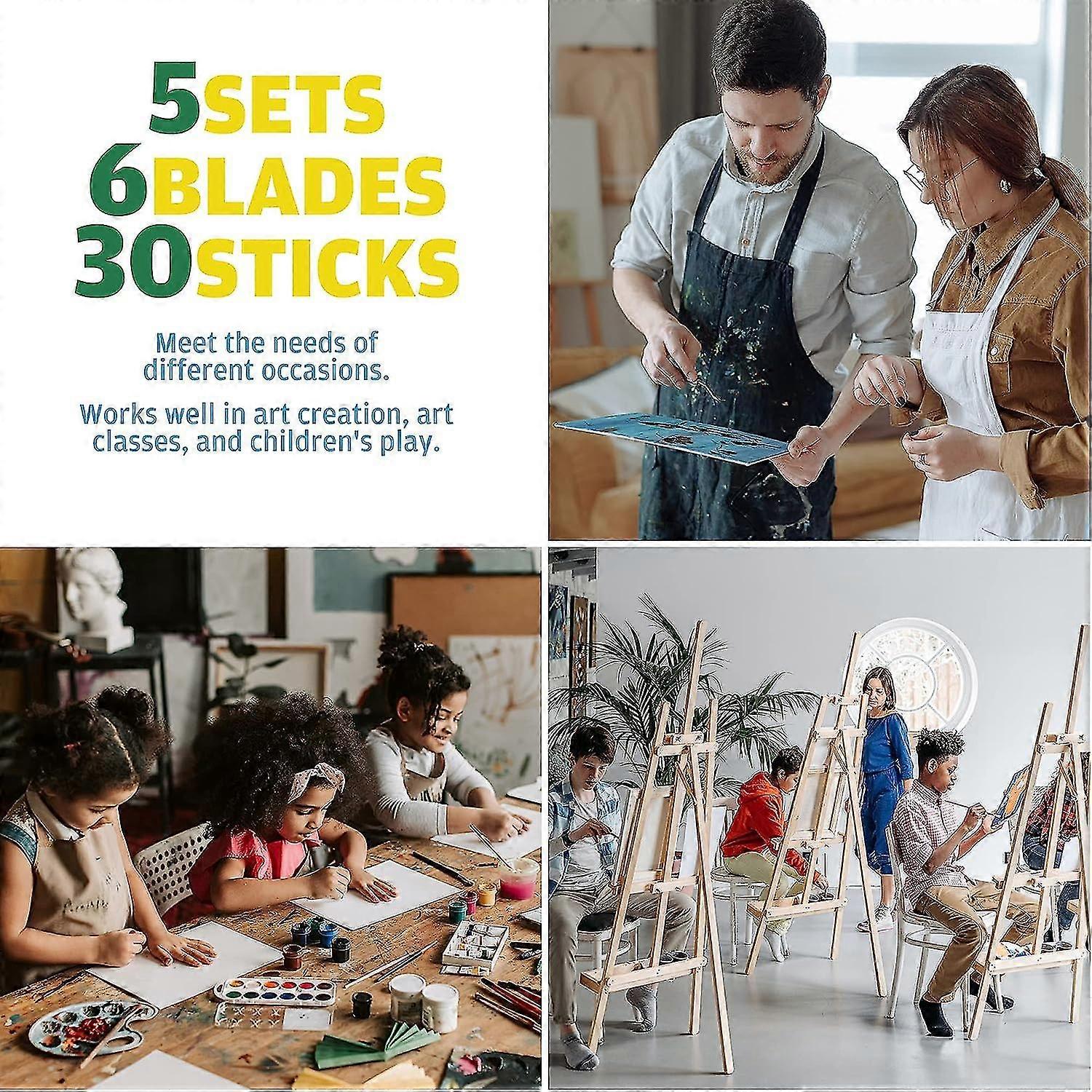 Plastic Spatula Palette Knives Set 30pcs(5 Pack), Painting Knife For ...