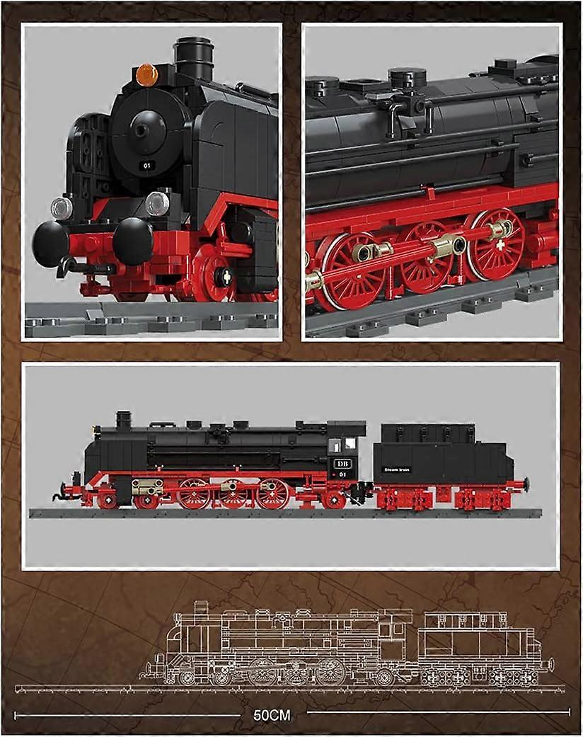 Technic Train Locomotive Building Set, MOC Train Locomotive Model with ...