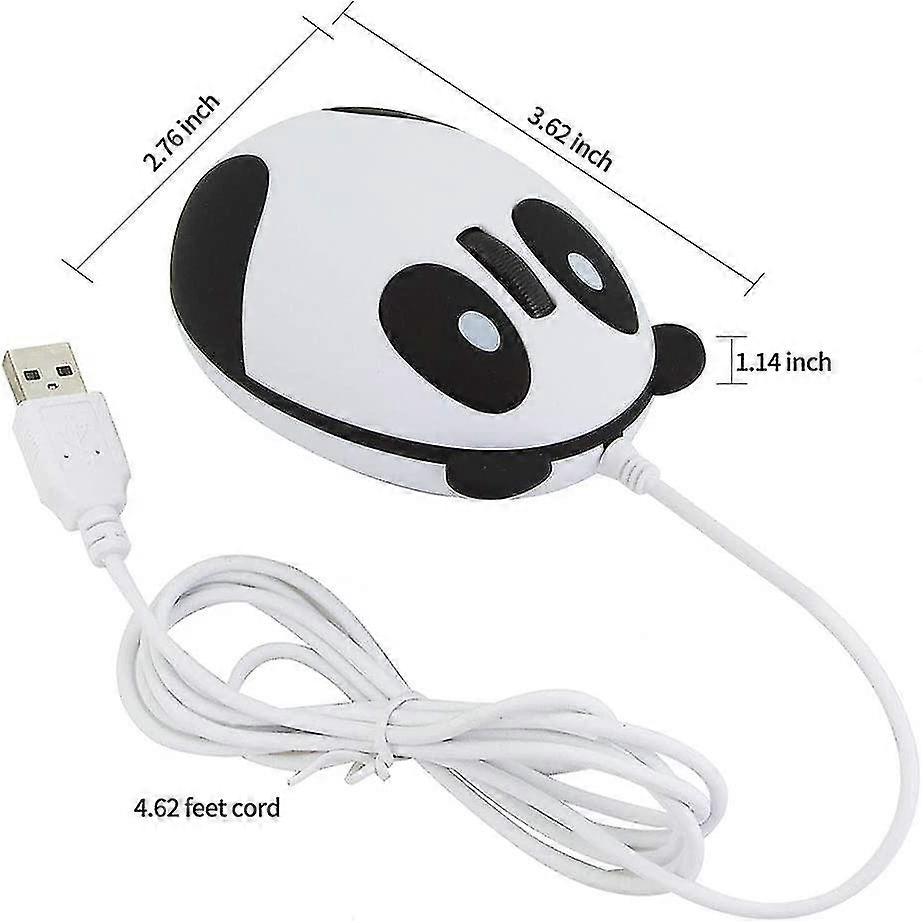 Panda Shaped Wired Mouse Super Cute Animal Series Cartoon Mini Portable ...