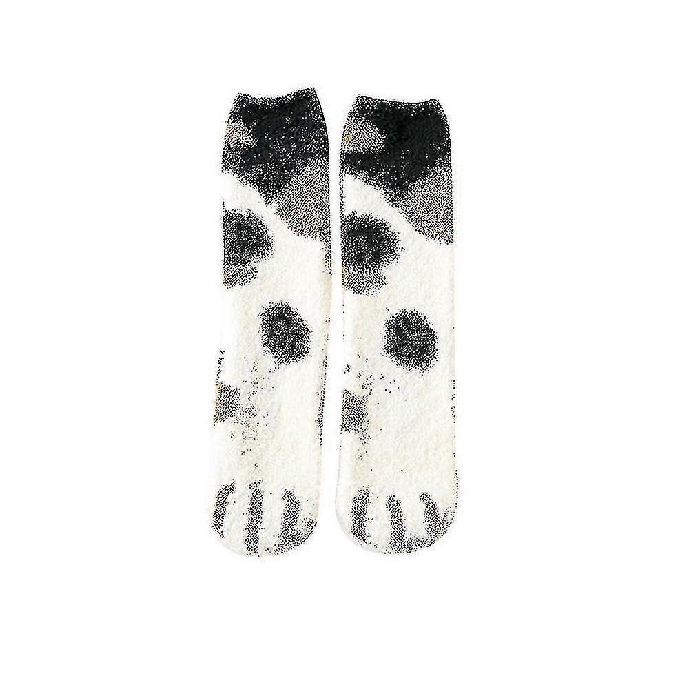 6 Pairs Cat Paw Fluffy Socks Women Cat Socks Fuzzy Cosy Warm Slipper ...