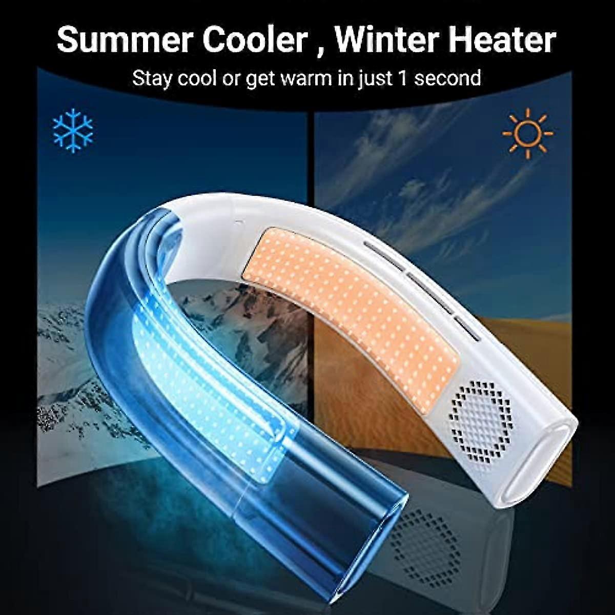 COOLIFY 2 Neck Air Conditioner Wrap around Cooling Fan LED Rechargeable ...