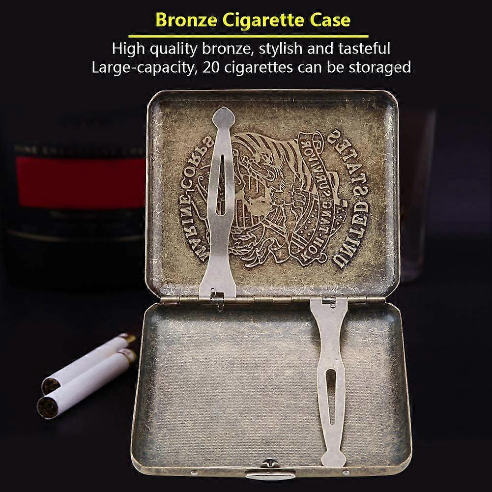 Metal Cigarette Case King Size, Retro Bronze Cigarette Case 100mm for ...