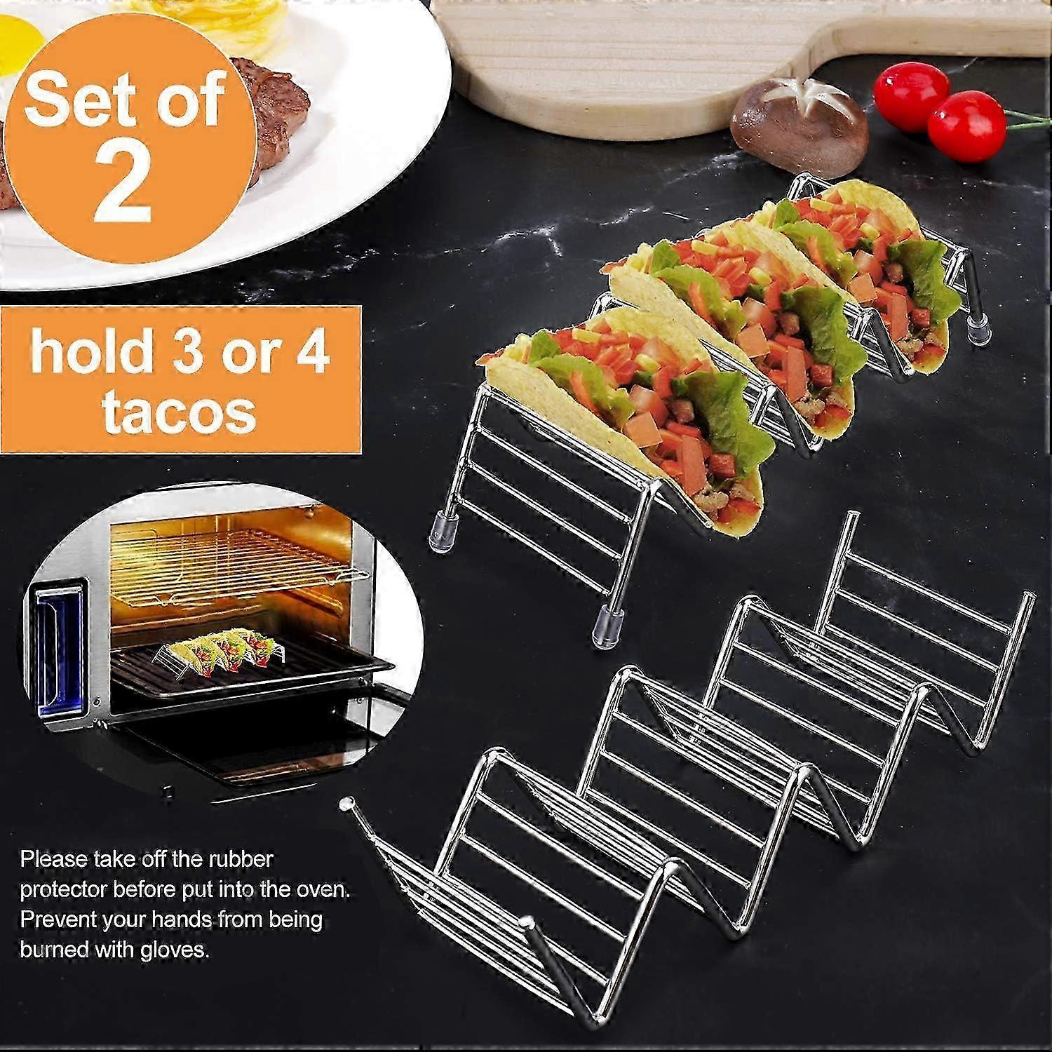 2 Pieces Taco Stand, Wave Shape Food Stand, Stainless Steel Wavy Taco ...