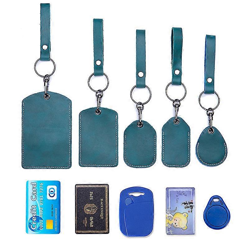 Genuine Leather Access Card Holder Keychain Key Ring Door Lock Access ...