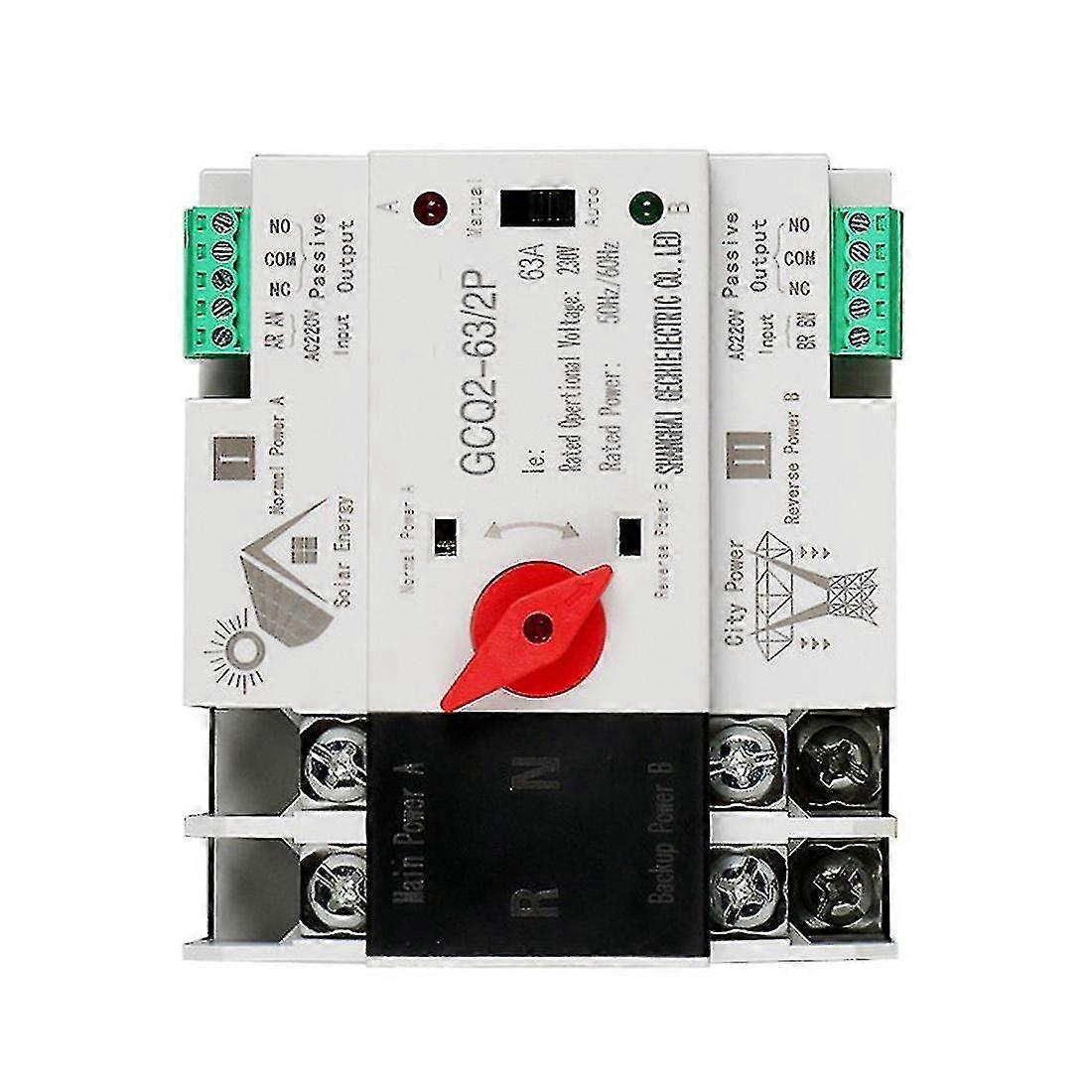 Photovoltaic Solar Power Ats Automatic Transfer Switch Din Rail 2p 63a ...