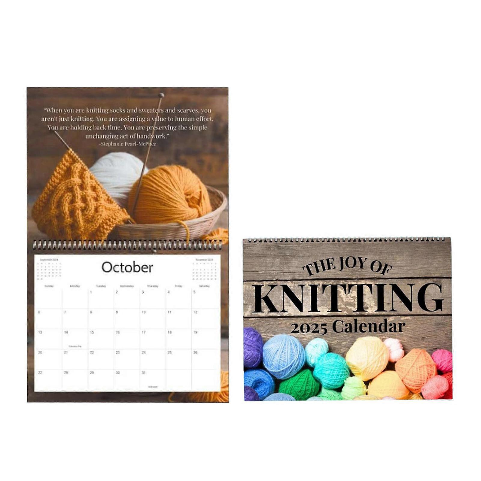 2025 Knitting Calendar Monthly Planner with Inspirational Yarn Lover ...