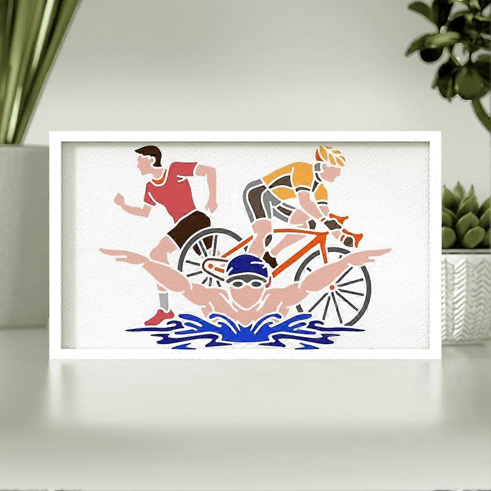 A4 Size Triathlon Painting Stencil with Paint Brush 11.7x8.3inch ...