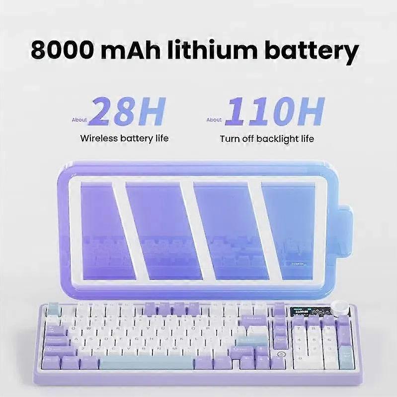 Ajazz AK980 2.4G/BT/Wired Tri-mode Mechanical Keyboard With Screen 98 Keys RGB Wireless Gaming ...