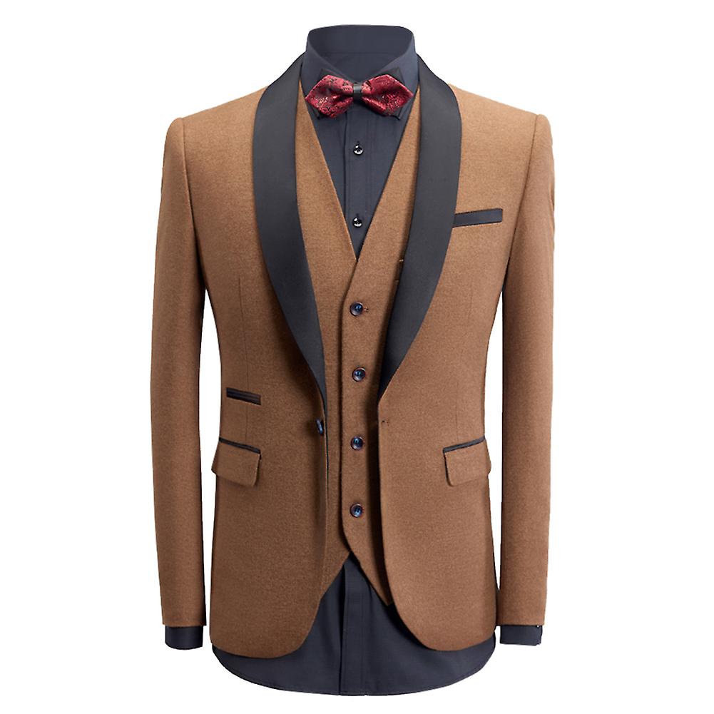 Cloudstyle Men's Suit 3 Piece Formal 1 Button Shawl Lapel Dress Suit ...