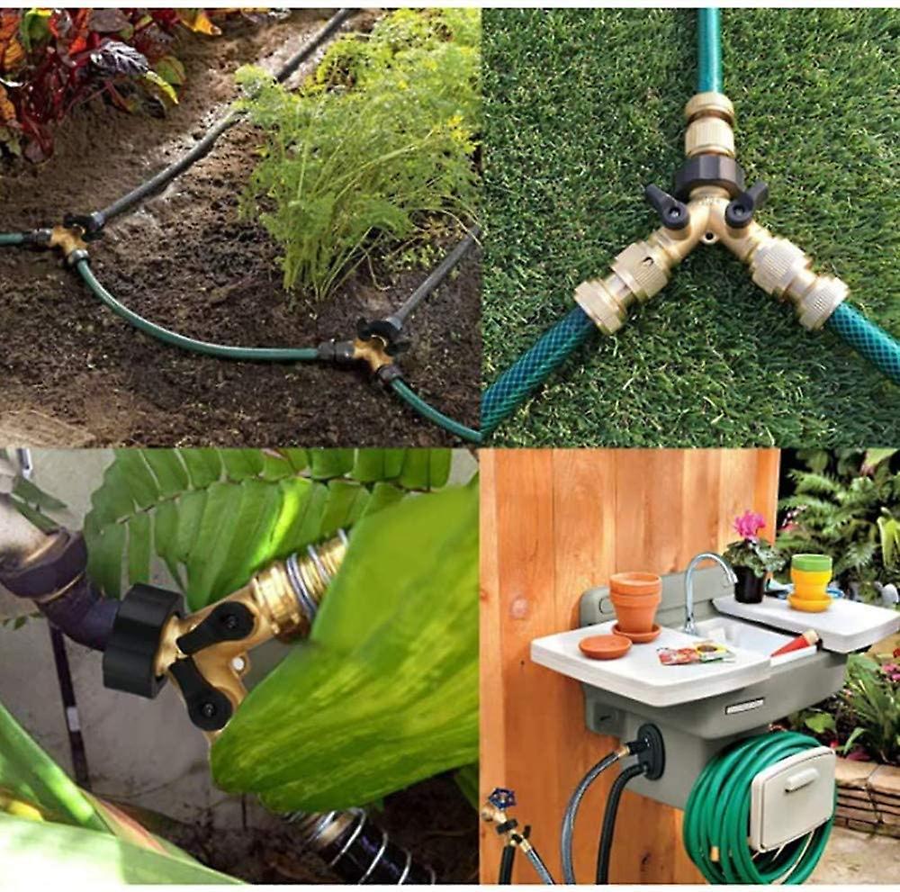 Y Hose Connector Double Washing Machine Faucet Y Splitter 2 Way 3/4 ...