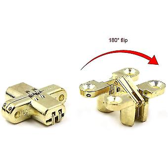 Hidden Door Hinges Cross Hinge 6 Pieces 180 Folding Invisible Zinc ...