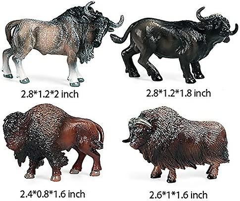 12 Pcs Miniature Cattle Figurines Set Mini Cow Models Realistic Plastic ...