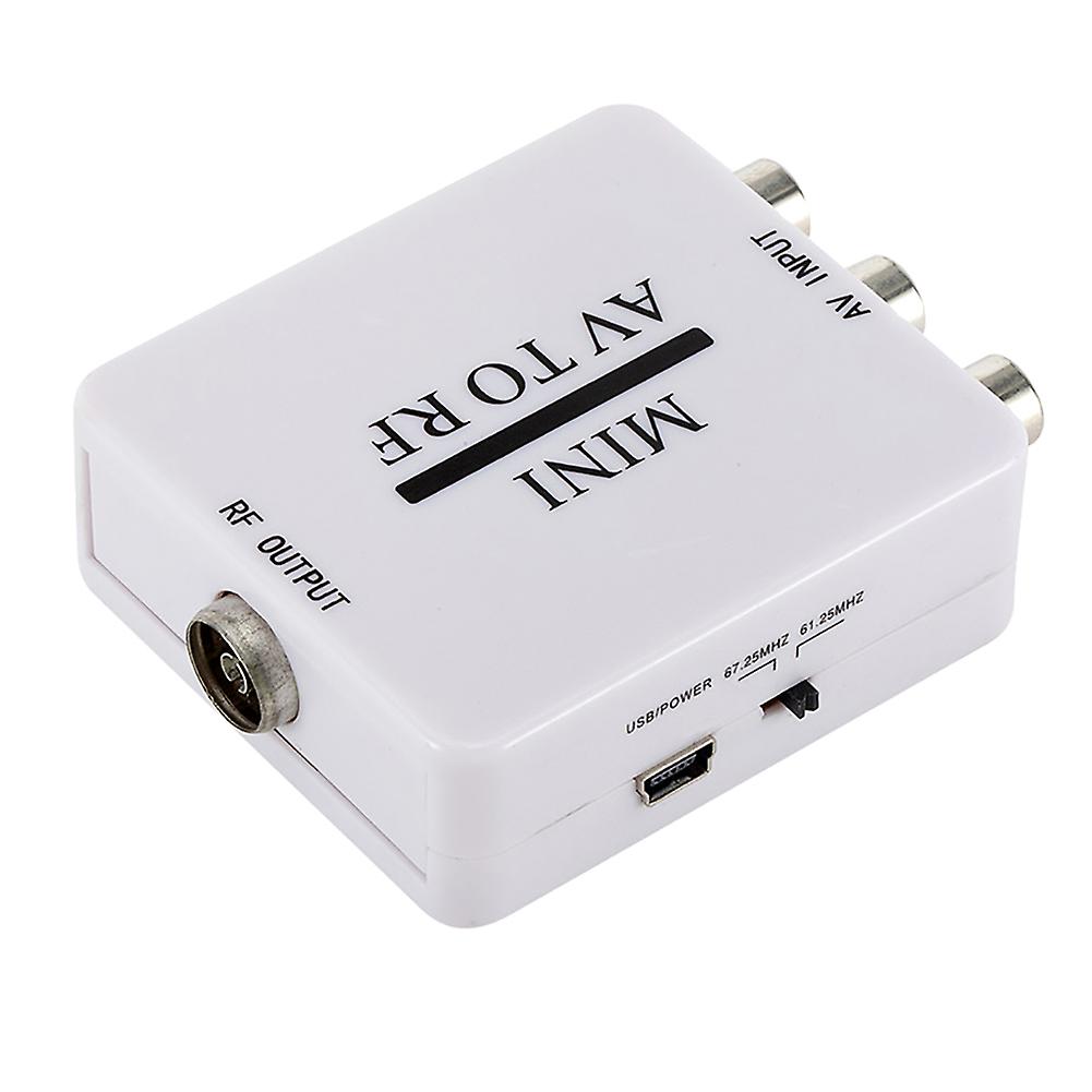 AV to RF Converter with RF 67.25 MHz 61.25 MHz Frequency for TV VHS DVD ...