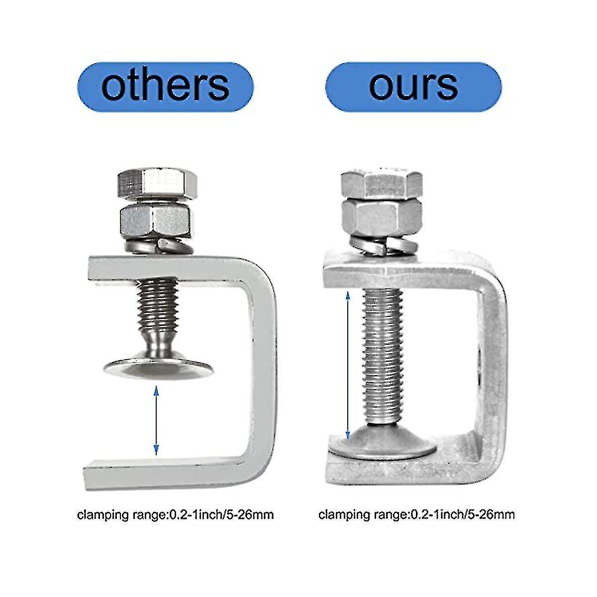 6 Pcs 1 Inch Stainless Steel Small C-clamp For Woodworking, Heavy Duty ...