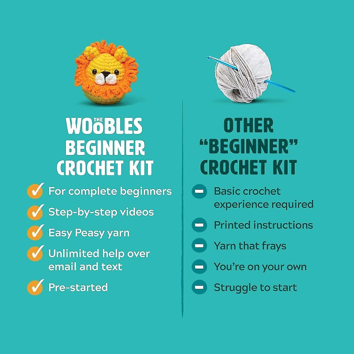 Crochet Kit for Beginners DIY Crochet Stuffed Animal Kit Beginner ...