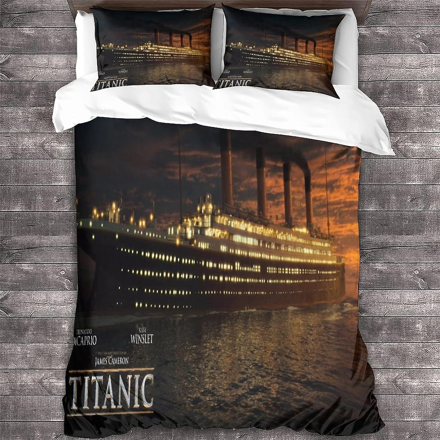 Titanic Duvet Cover Jack And Rose Motion Picture Pattern Bedding Pieces ...