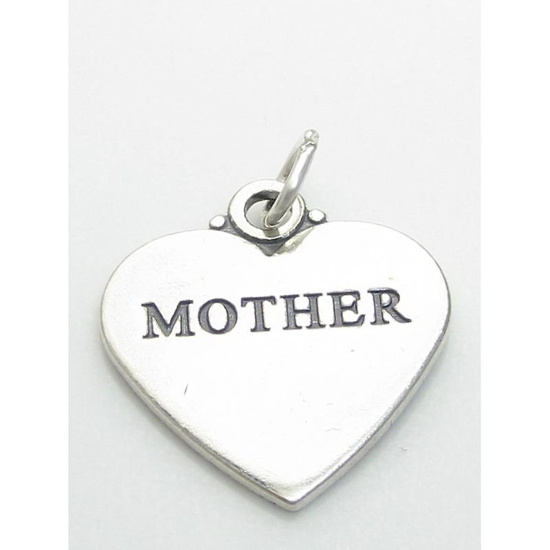 Mother Sterling Silver Heart Charm Pendant .925 X 1 Family Charms ...