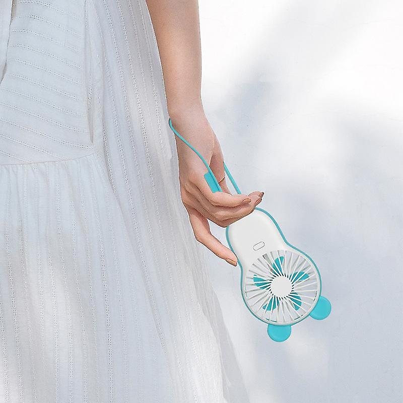 Mini Fan Hanging Neck Handheld Pocket Rabbit Bear Usb With Lanyard Mute ...