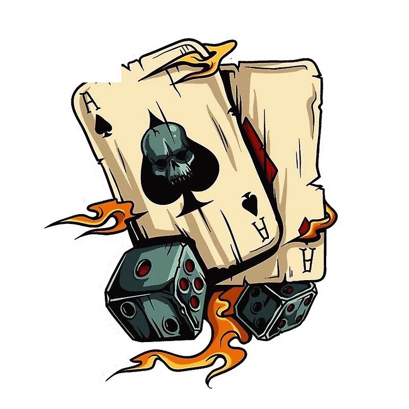 Funny Car Sticker Retro Poker Joker Skeleton Spades Ace Anime Decal ...
