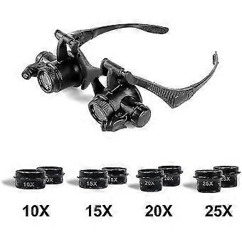 10x 15x 20x 25x Magnification, Adjustable Led Light Loupe For Jewelers ...