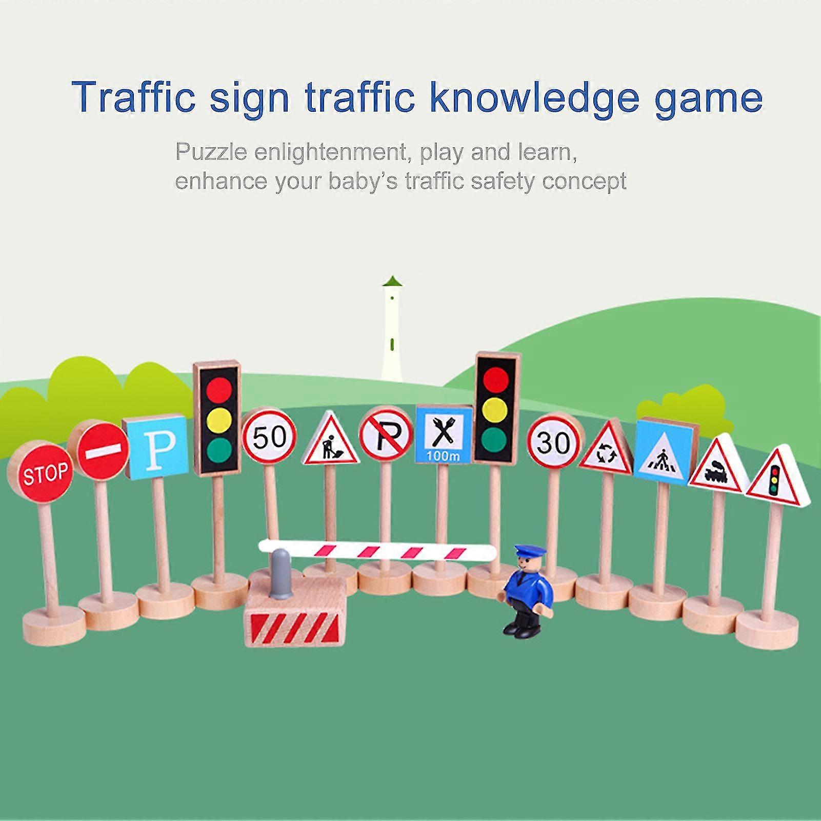 Traffic Signs Toy Enhance Safety Concept Meticulous Workmanship Wood ...