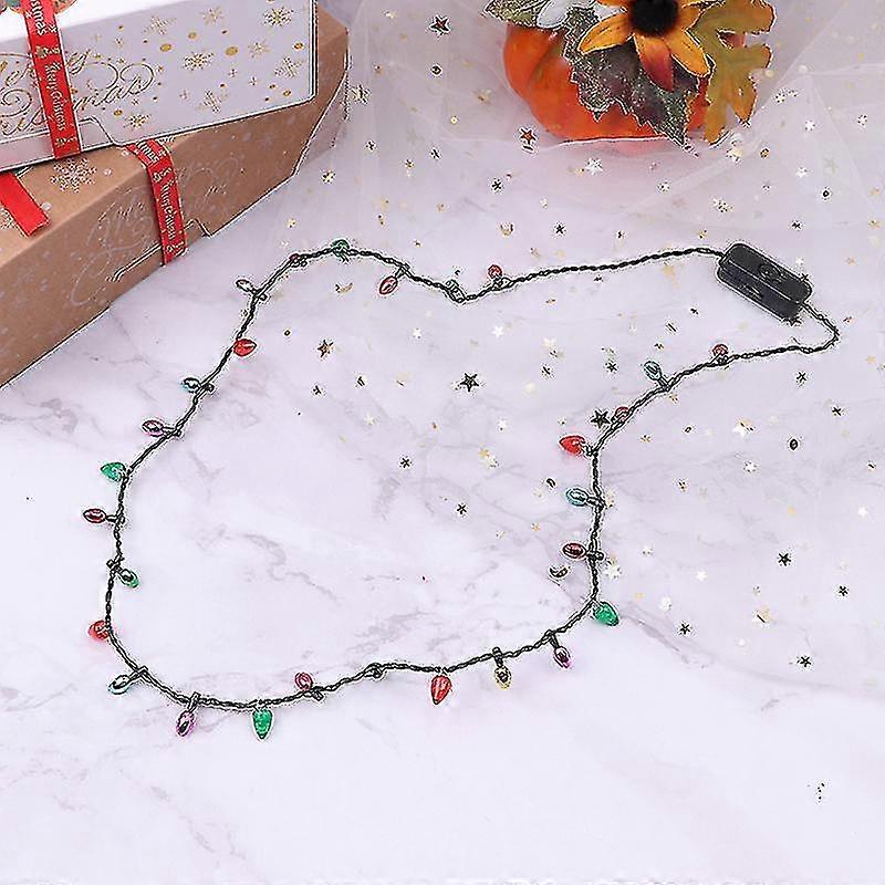 Light Glowing Led Necklace Flashing Light-up Blinking Christmas Lights ...