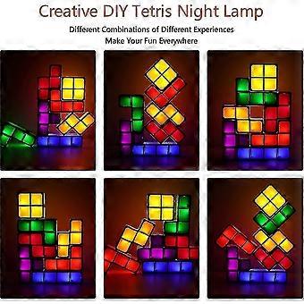 Tetris Stackable Night Light, 7 Pcs Diy Led 7 Colors 3D Puzzles ...