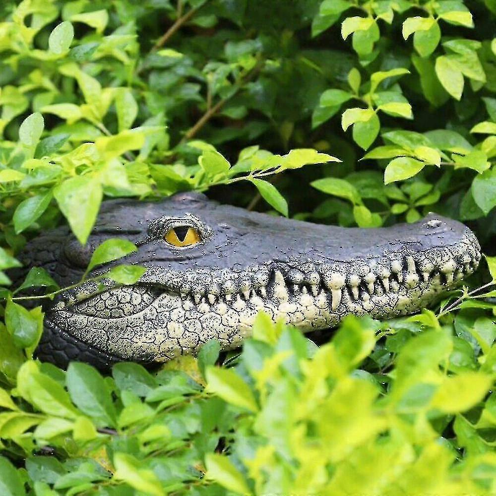 Pond Floating Garden Simulation Crocodile Head Animal Scared Repelent ...