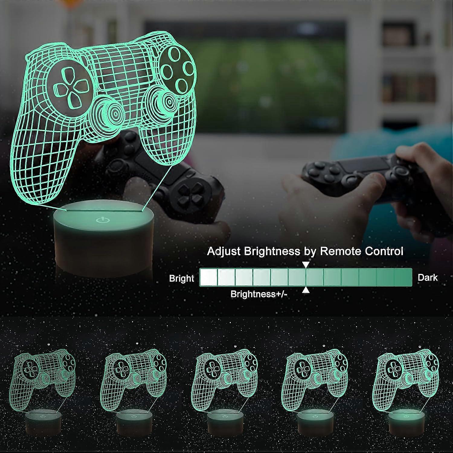3D Gamepad Illusion Lamp, Game Controller Night Light with Remote ...