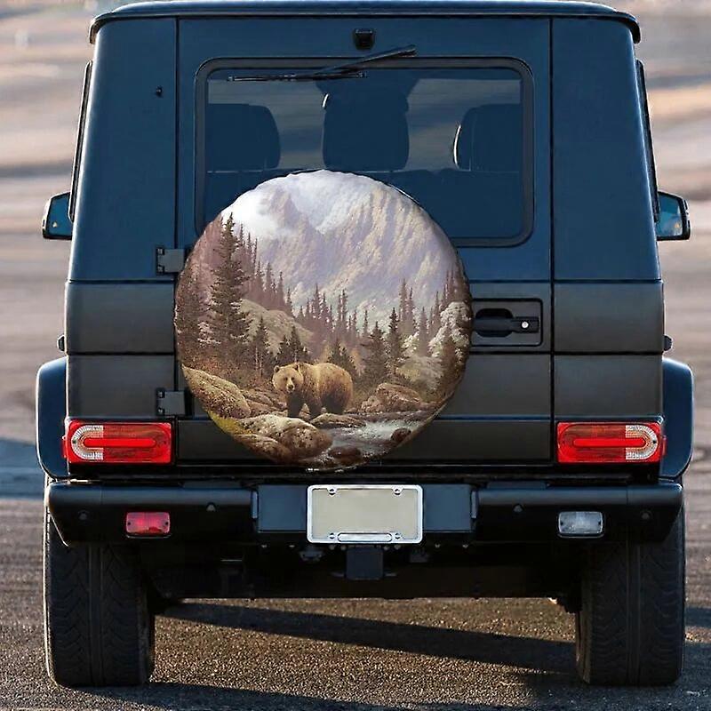 Mountain Grizzly Bear Spare Tire Cover for Jeep Wrangler Wildlife ...