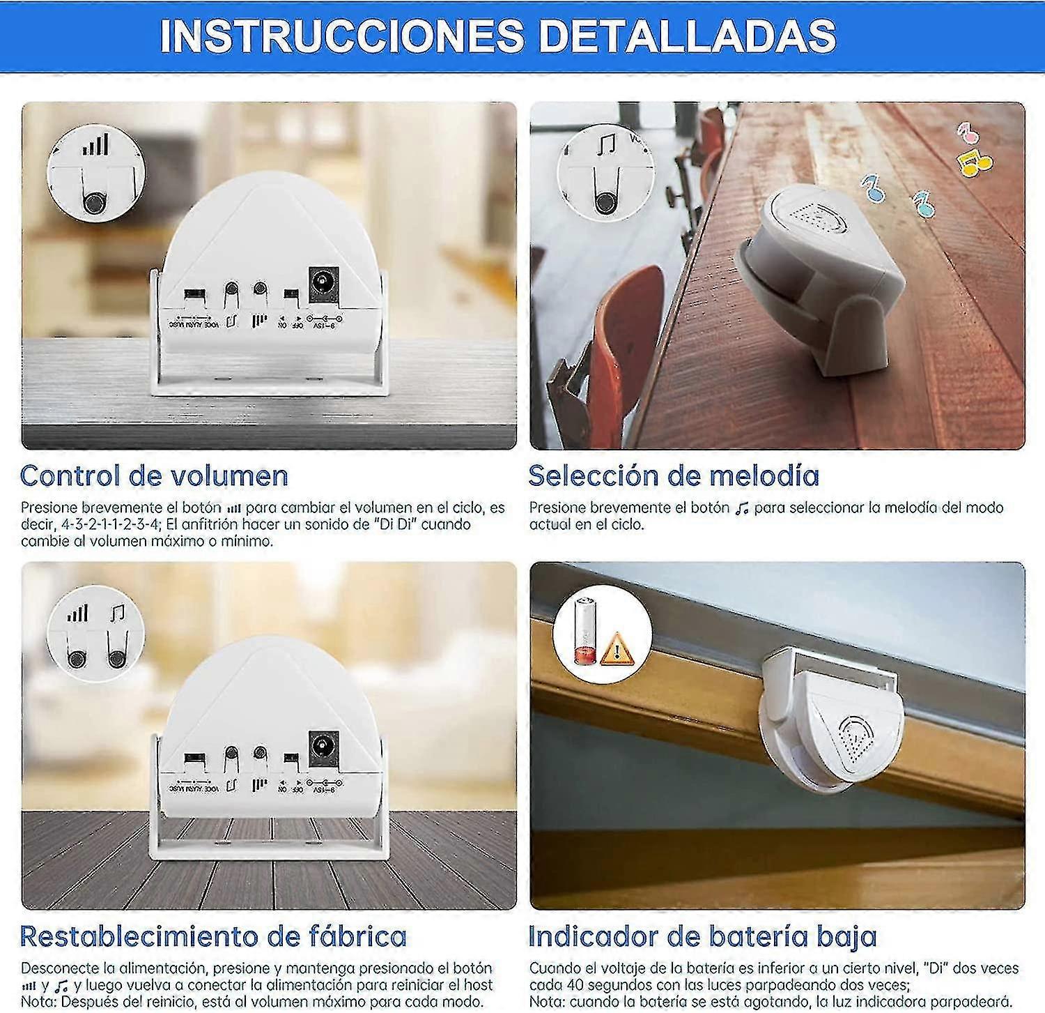 M5 Wireless Doorbell, Motion Sensor With Sound Alarm | Fruugo UK