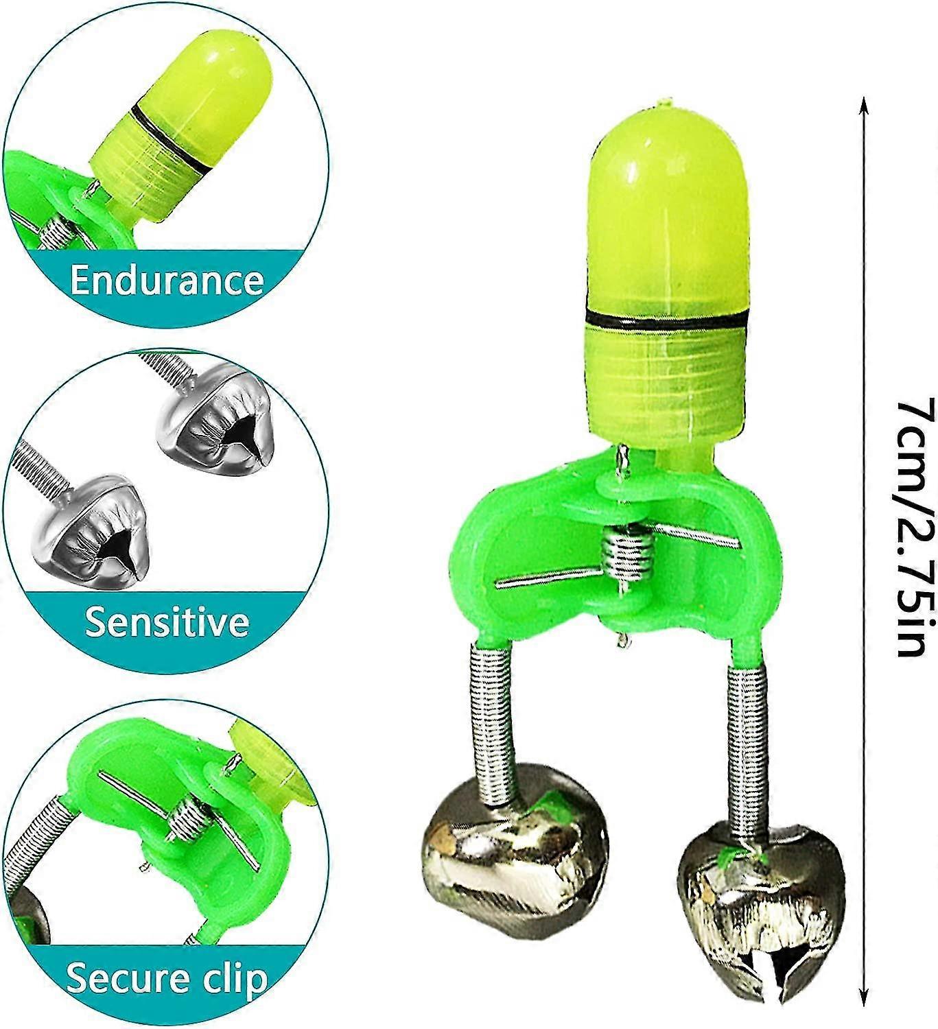 LED Electronic Luminous Fishing Rod Bite Alarm Light with Double Bell Ring 10pcs - ya01 | Fruugo UK