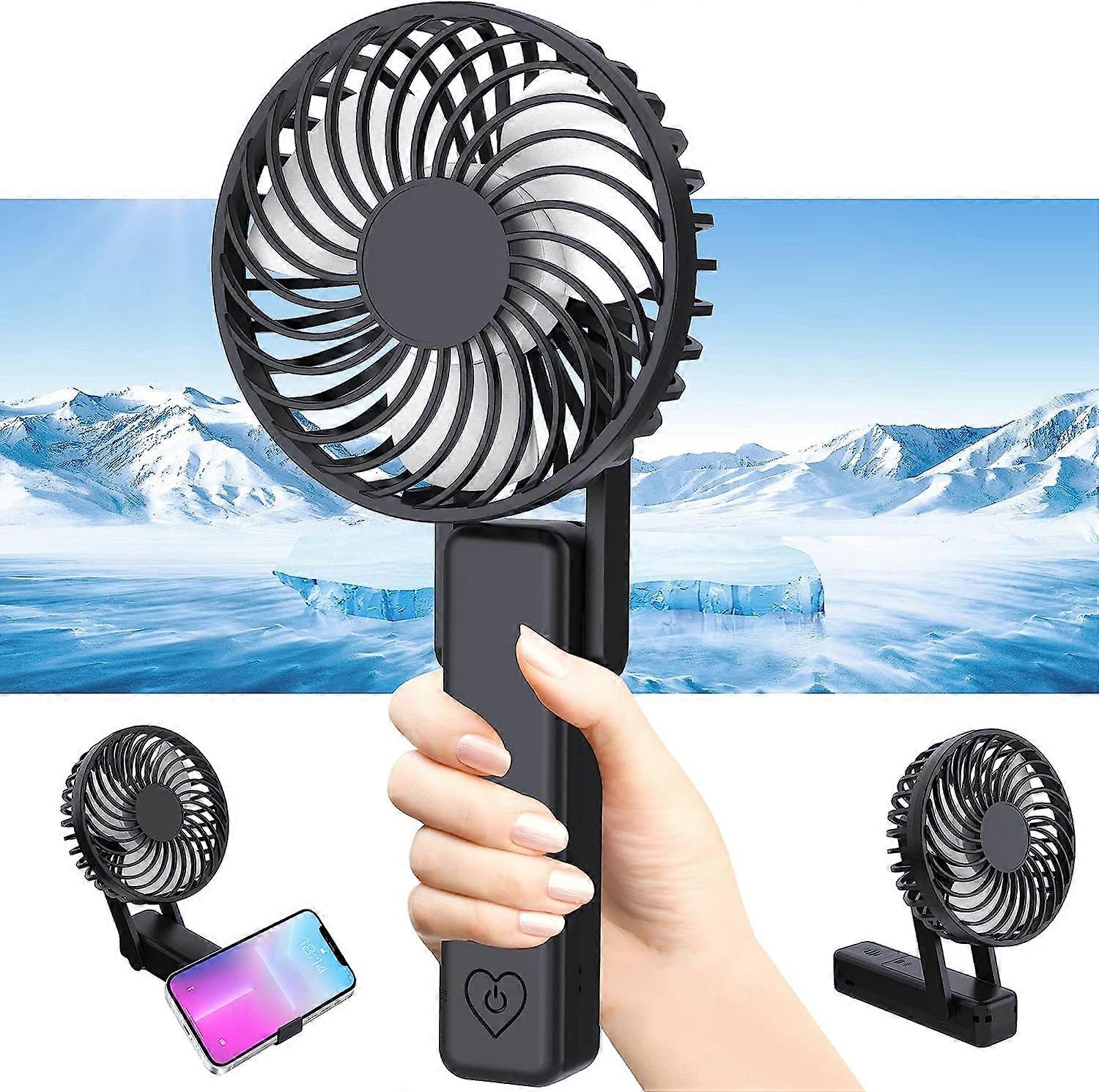 Foldable Portable Fan-Small Quiet Hand Fan,Rechargeable Battery ...