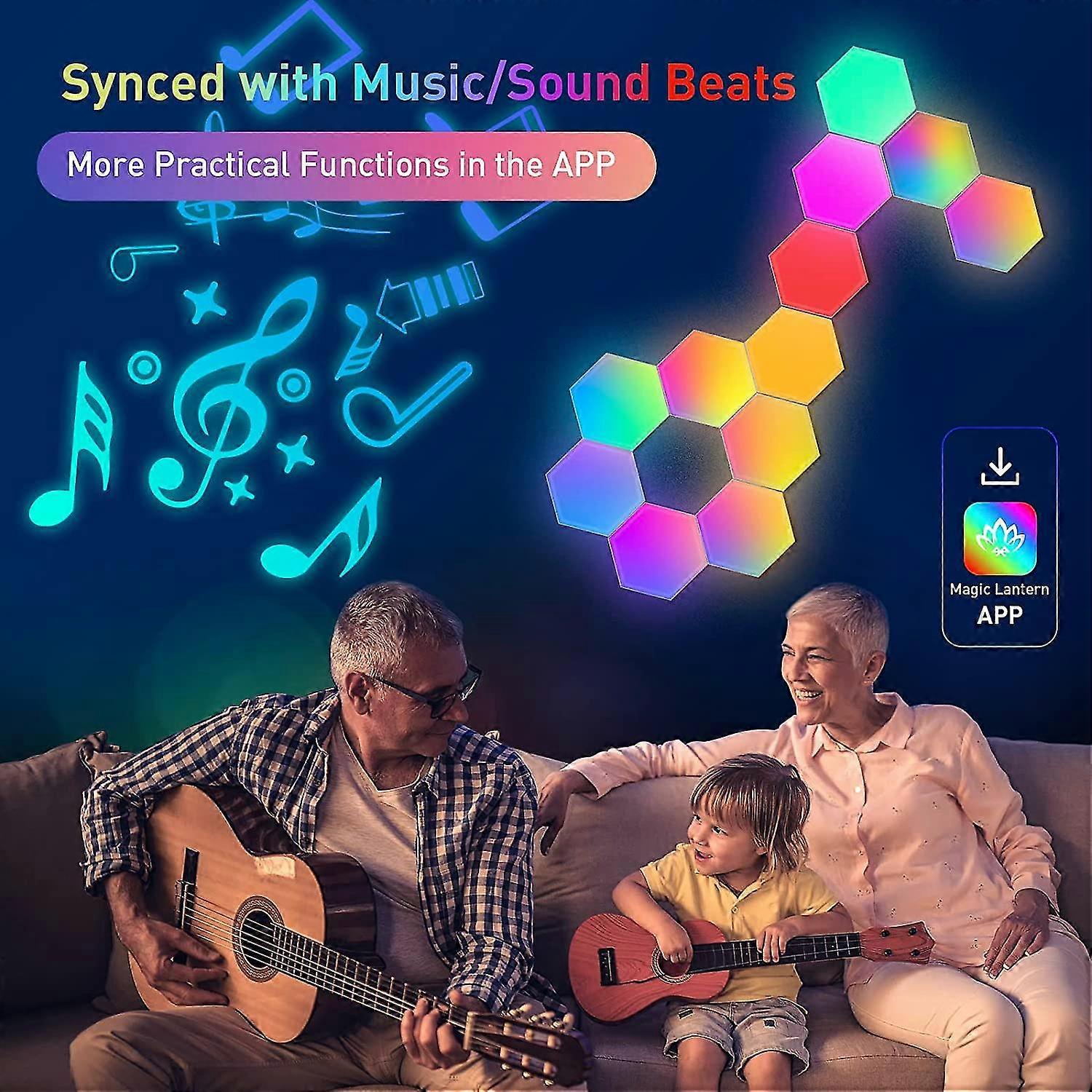 8 Pack Hexagon Light Panels - Smart Rgb Hexagon Led Lights Wall Lights ...