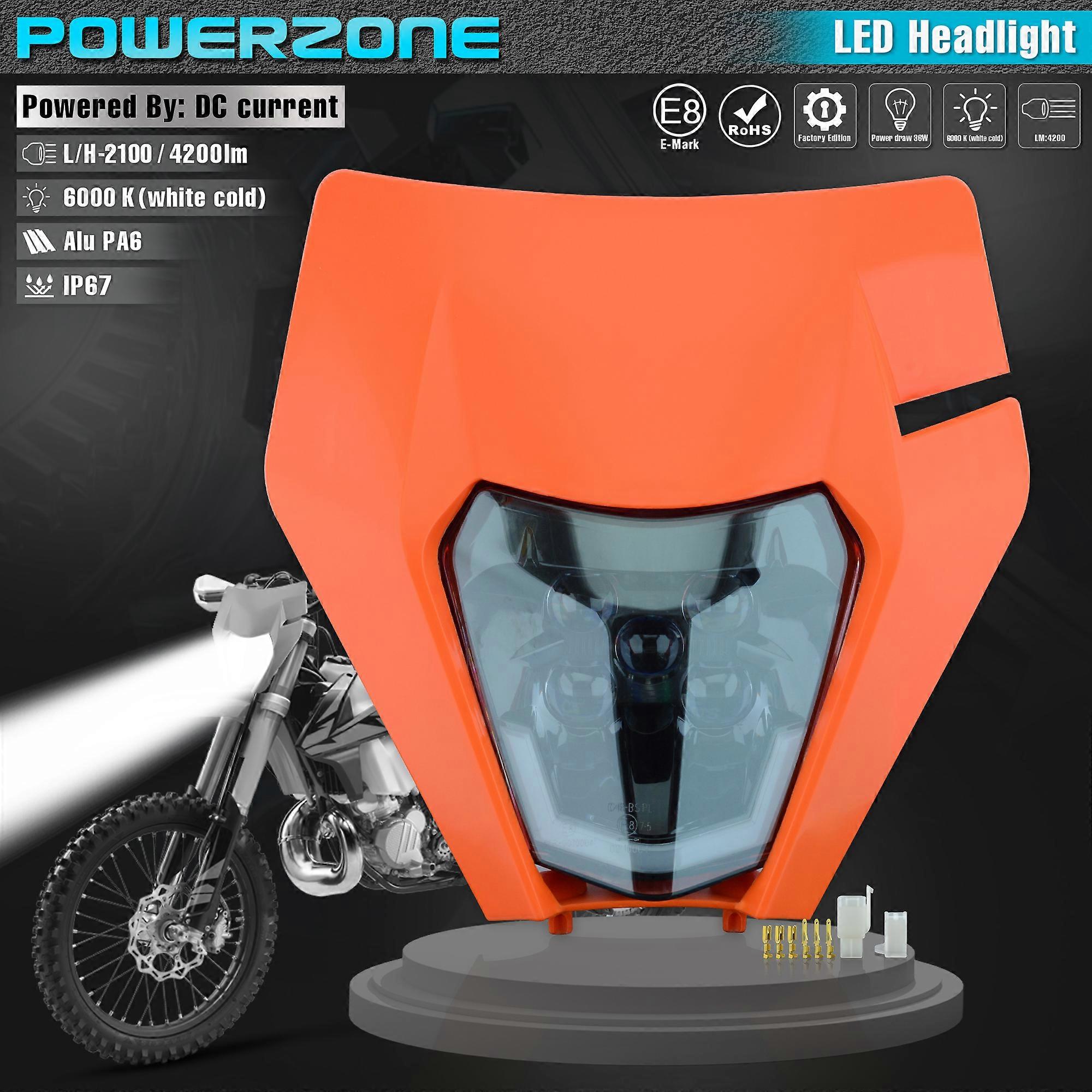 PowerZone Motorcycle LED Headlight Headlamp Head Light Supermoto ...