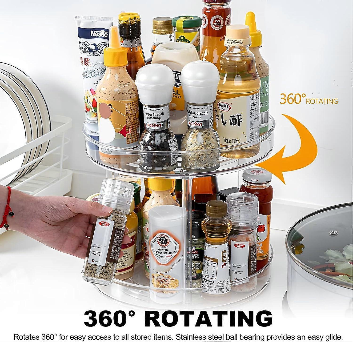 Turntable cabinet storage rack, 360 rotating turntable spice turntable ...