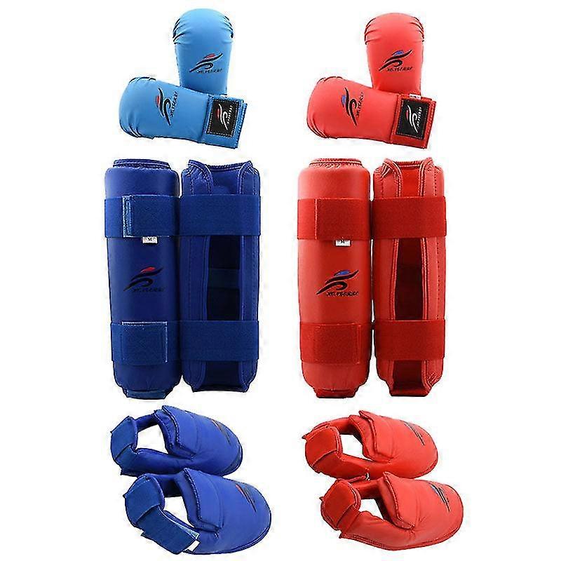 Taekwondo karate boxing leg hand foot protector set sparring gear shin ...