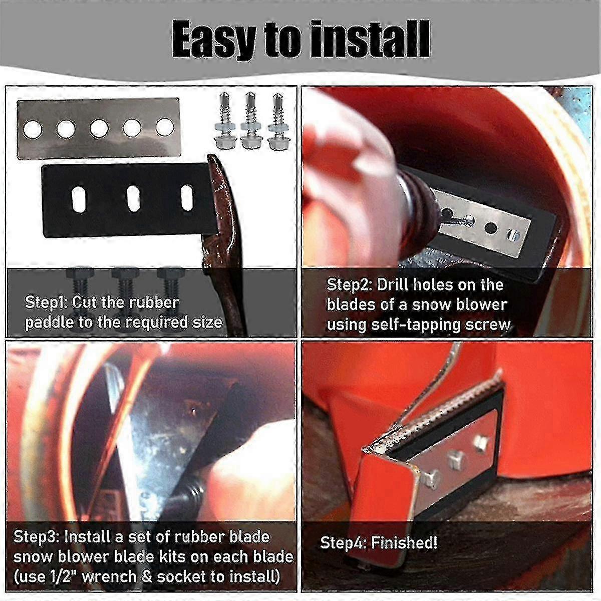 Snow Blower Impeller Modification Kit - 1/4inch 3-blade Universal, For ...