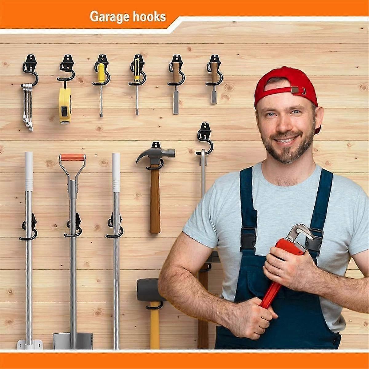 6 Pack Metal Garage Hooks, Heavy Duty S Hooks Tool Hangers for Garage ...