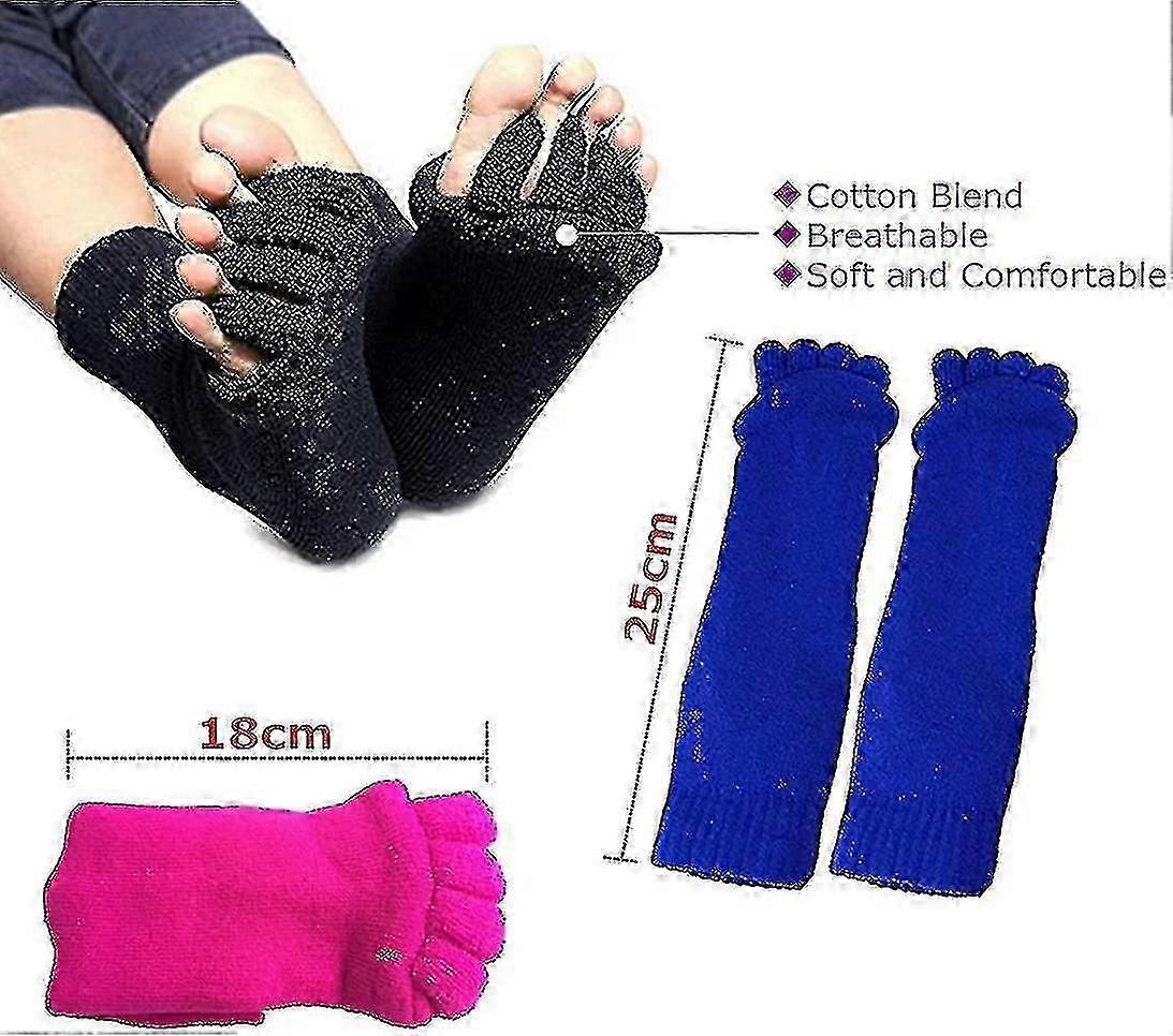 Piao Toe Separator Socks, 3 Pairs Foot Alignment Socks Yoga Gym Massage ...