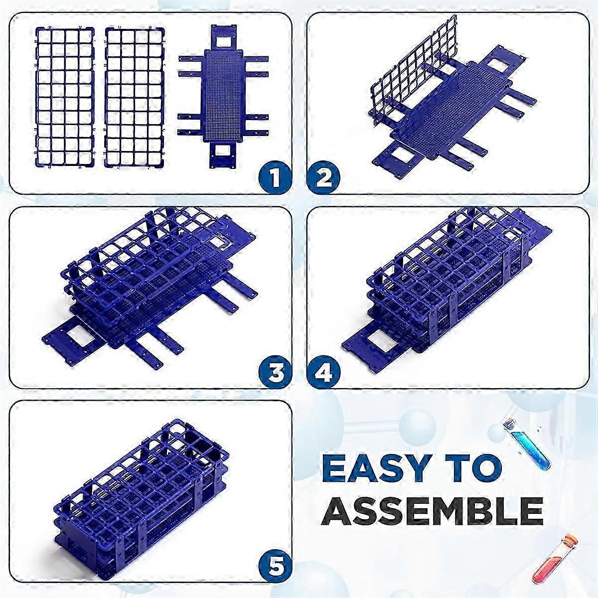 4 Pcs Plastic Test Tube Rack Test Tube Holder Rack Detachable Tube ...