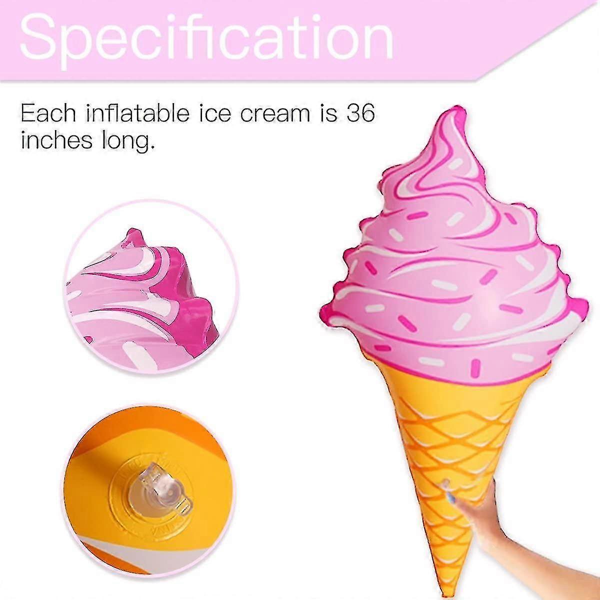 Giant Inflatable Ice Cream Cone Set For Kids & Adults, 36 Inches (pack ...