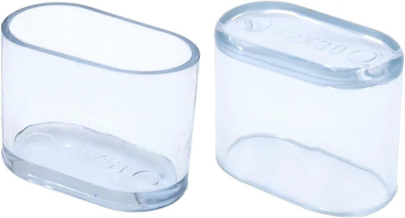 Pack of 20 Transparent Oval Chair Leg Caps Soft PVC for Chair and Table ...