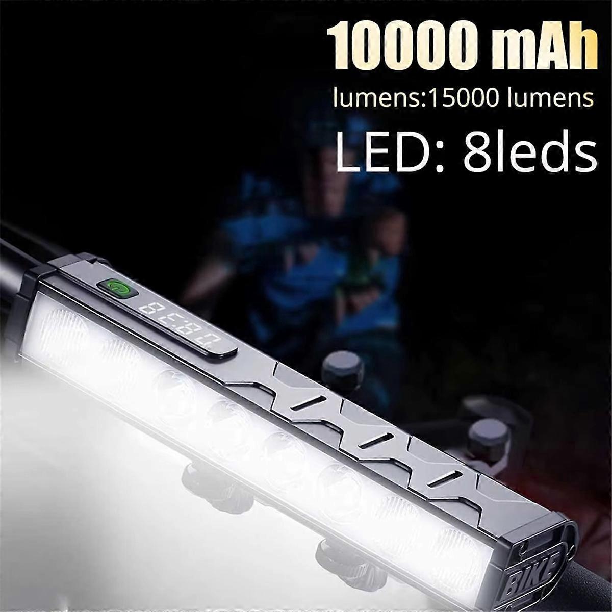 Ultra-Bright Bicycle Light 15000 Lumen Front Bike Light Rechargeable ...