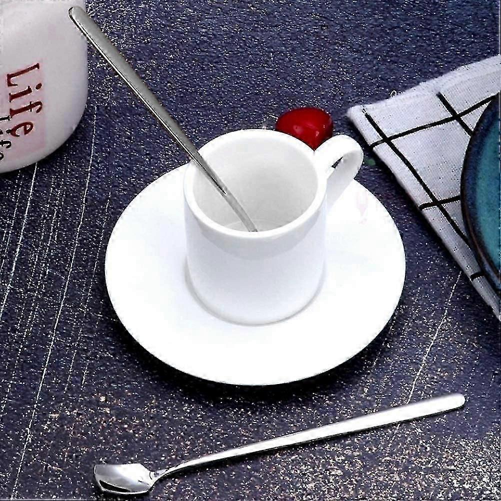 Stainless Steel Coffee Spoons, Square Dessert Spoons Long Handle Table ...